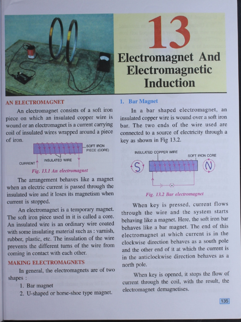 Chapter-13 - Electromagnet and Electromagnetic Induction | PDF