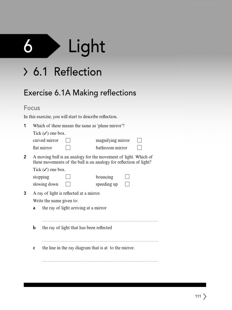 Y9 Science Chap 8 Reflection & Refraction | PDF | Light | Reflection (Physics)