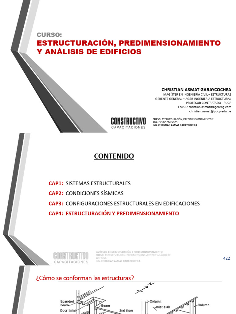 c4 Cap4 Estructuración y Predimensionamiento | PDF | Viga (Estructura) | Columna