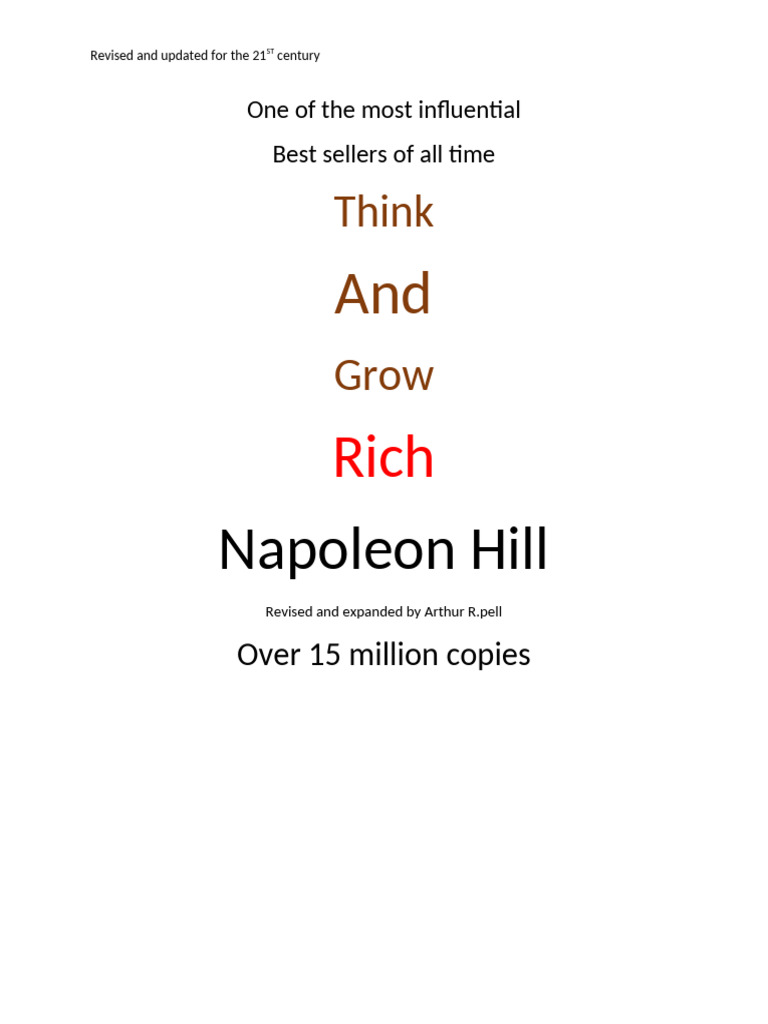 Think and Grow Rich: 21st Century Edition | PDF