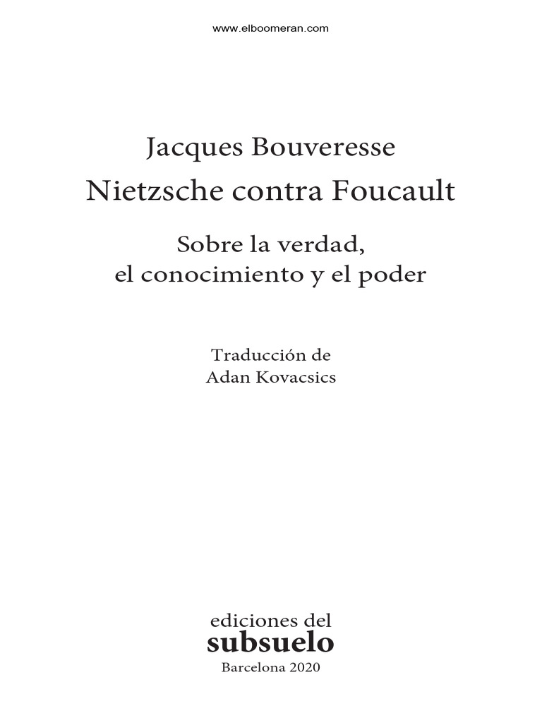 Nietzsche Contra Foucault | PDF | Verdad | Michel Foucault