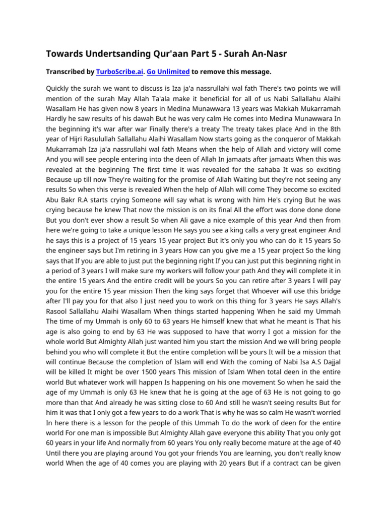 Understanding Surah An-Nasr | PDF | Surah | Ulama