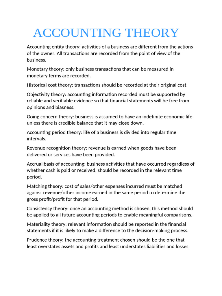 Accounting Thoery | PDF