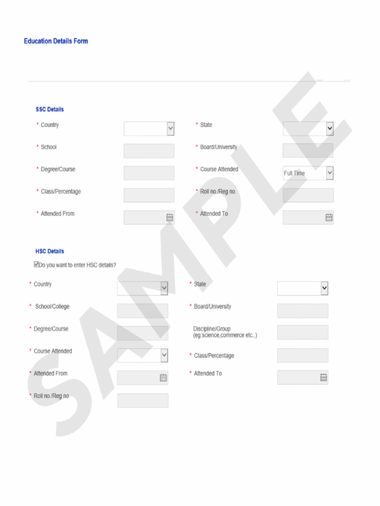 Educational Details Form | PDF