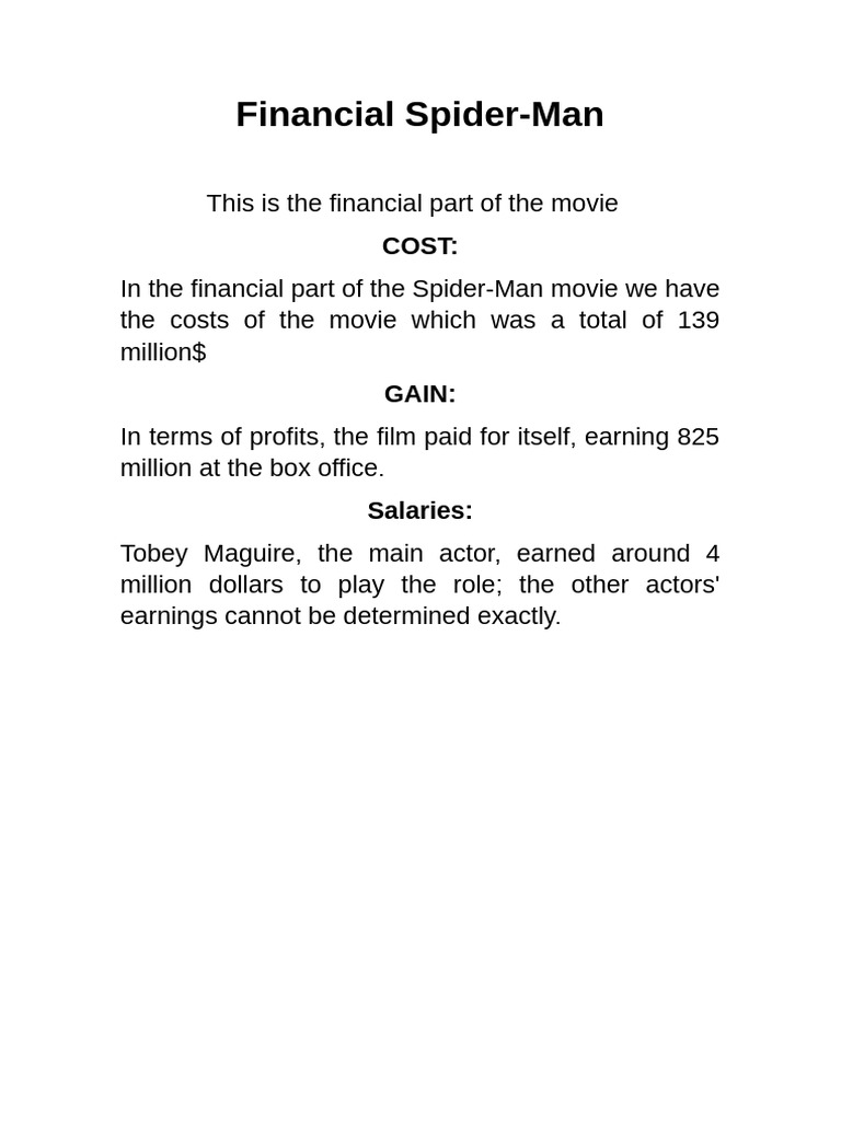 Financial Spider | PDF