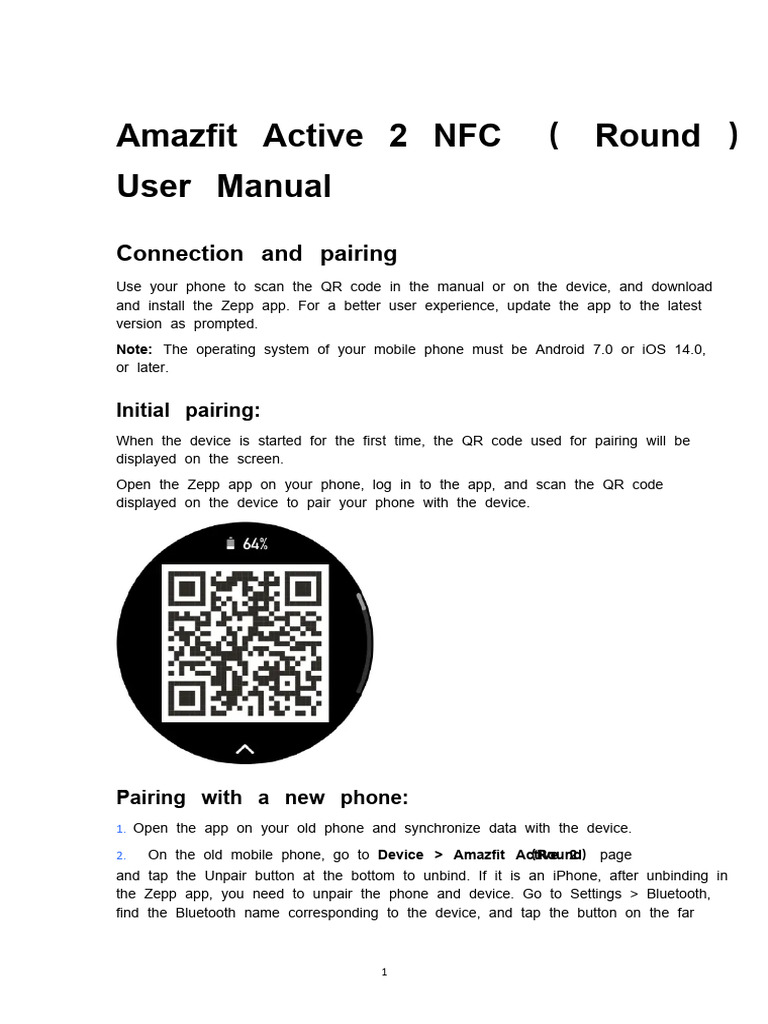 Amazfit Active 2 User Manual Guide | PDF