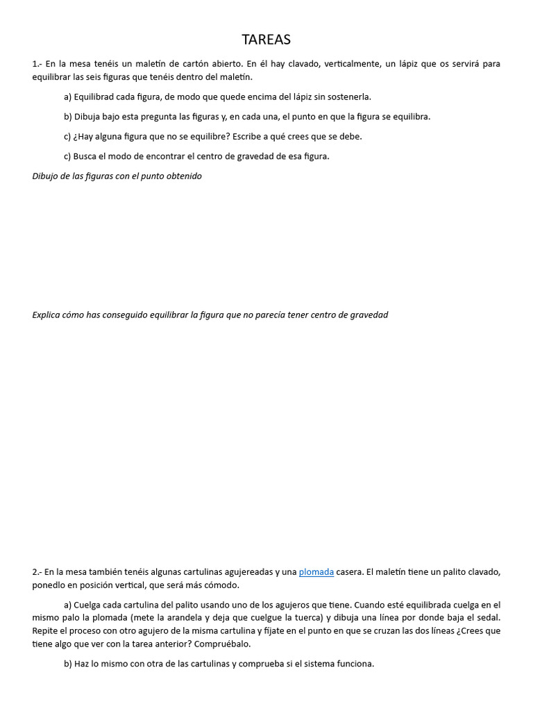 Centro de Gravedad Hoja de Trabajo | PDF | Triángulo