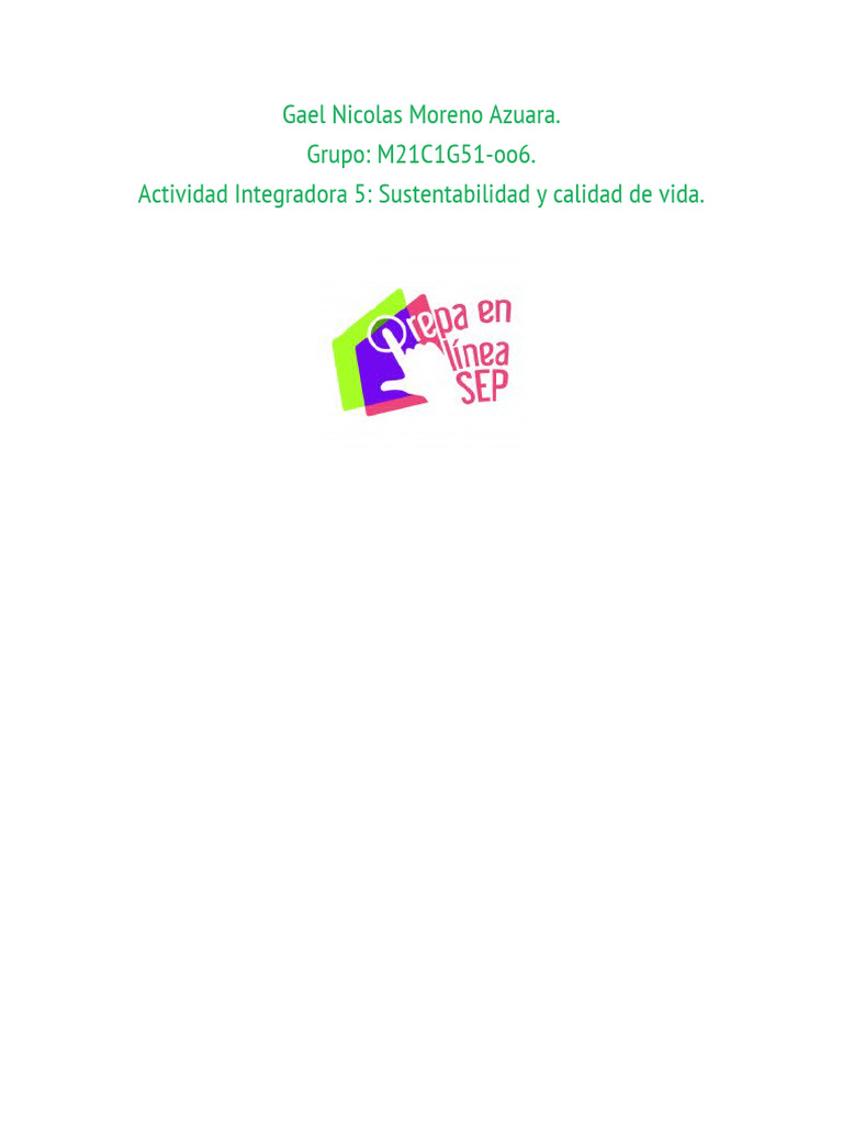 Moreno Azuara Gael Nicolas M21S3AI5 | PDF | Residuos | Sustentabilidad