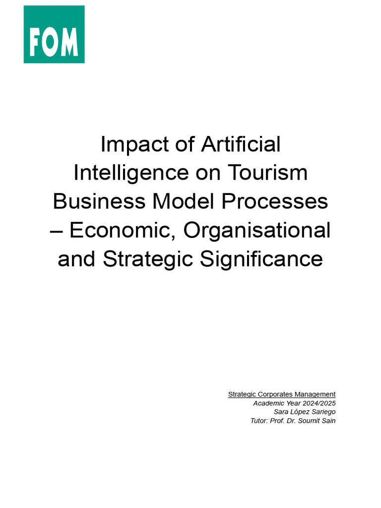 Impact of Artificial Intelligence on Tourism Business Model Processes ...