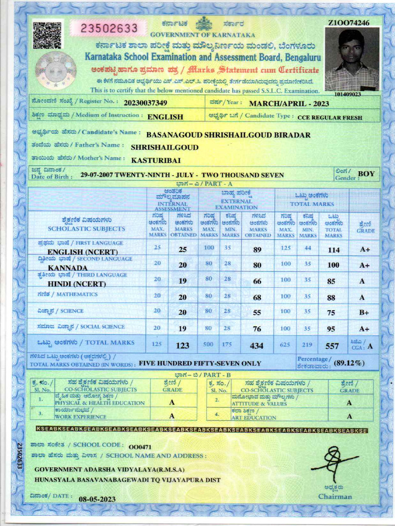 Class X Certificate | PDF