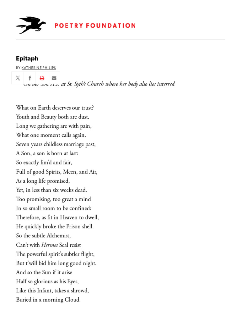 Epitaph - The Poetry Foundation | PDF