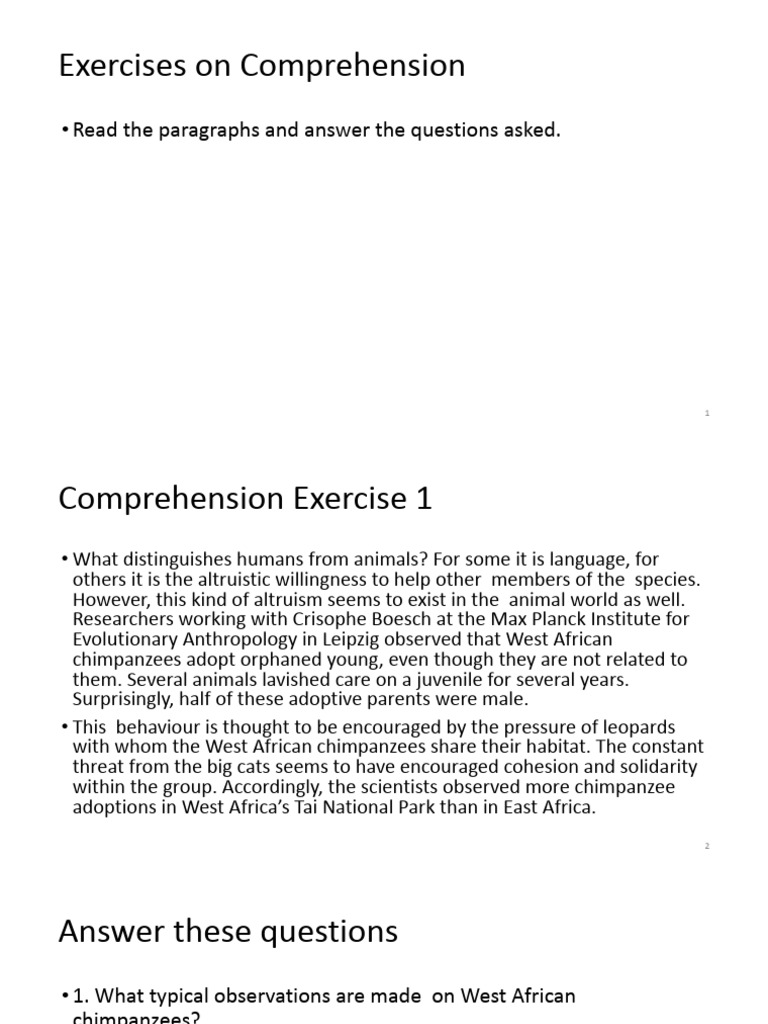 EUE-13 Comprehension Exc | PDF