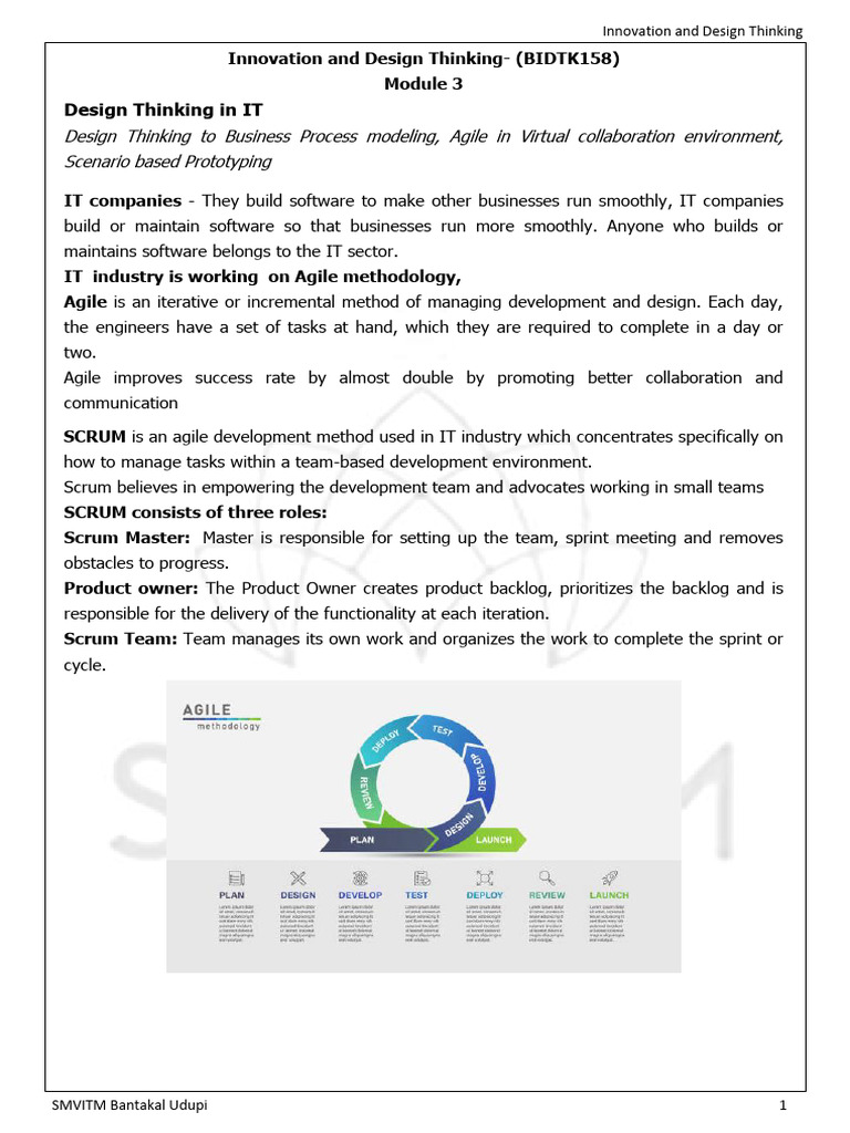 BIDTK258 - Module 3 Lecture Notes | PDF | Scrum (Software Development ...