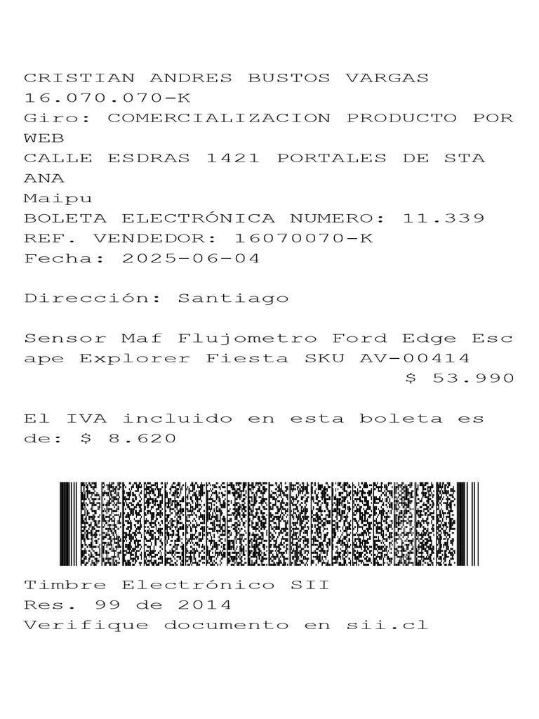 Sensor Maf Flujometro Ford Edge Escape Explorer Fiesta | PDF