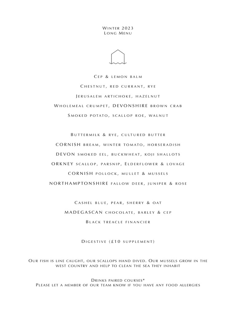 Winter 2023 Long Menu Options | PDF