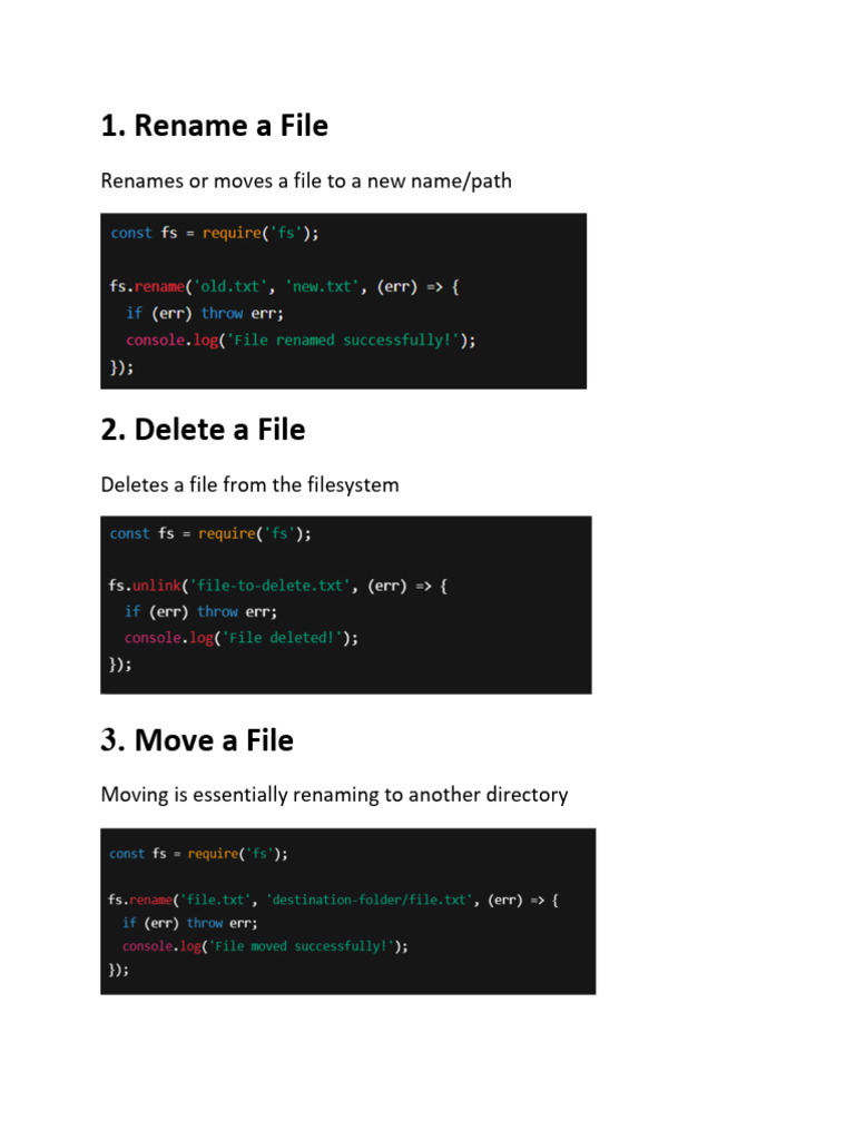 File Operation in Nodejs | PDF