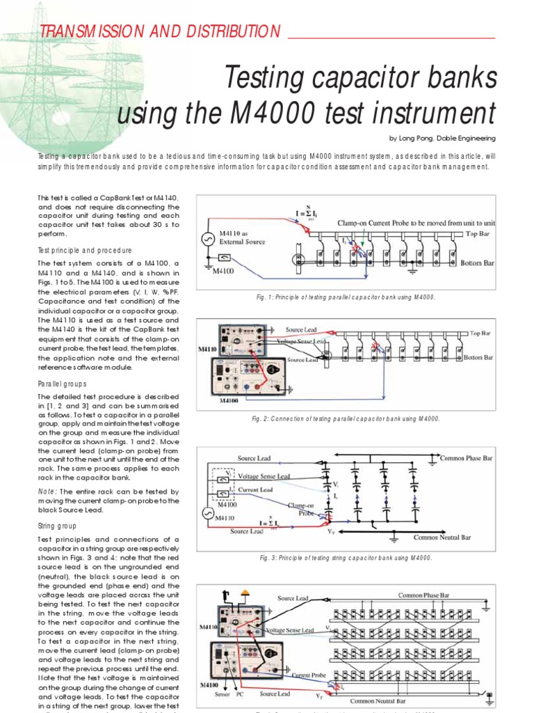 Testing Capacitor Banks with M4000 | PDF | Capacitor | Electricity