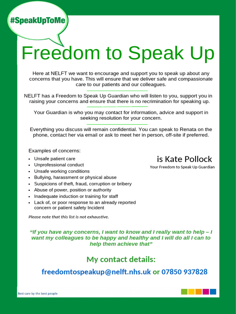 NELFT Freedom to Speak Up Guide | PDF