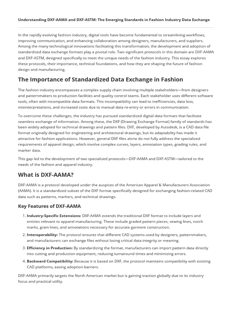 Understanding DXF-AAMA and DXF-ASTM - The Emerging Standards in Fashion ...