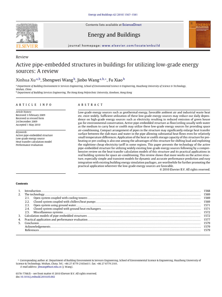 [9] Active Pipe Embedded Structures in Buildings for Utilizing Low Grade Energy Sources a Review ...