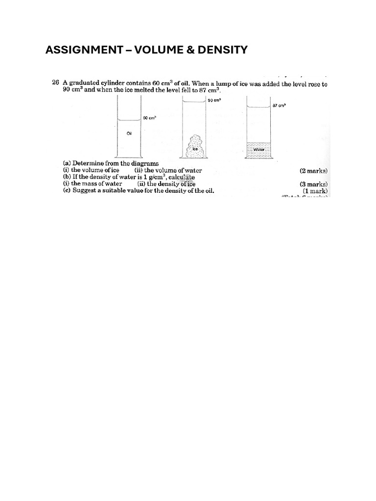 Volume&Density Assignment | PDF