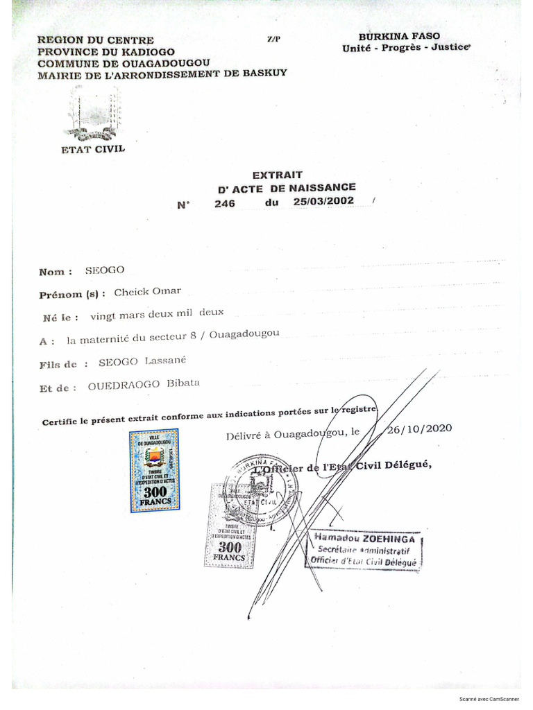 Extrait, Cheick | PDF