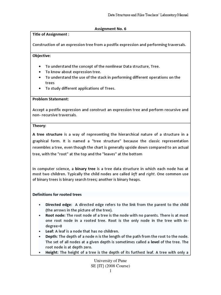 Data Structures and Files Teachers' Laboratory Manual | PDF | Graph ...
