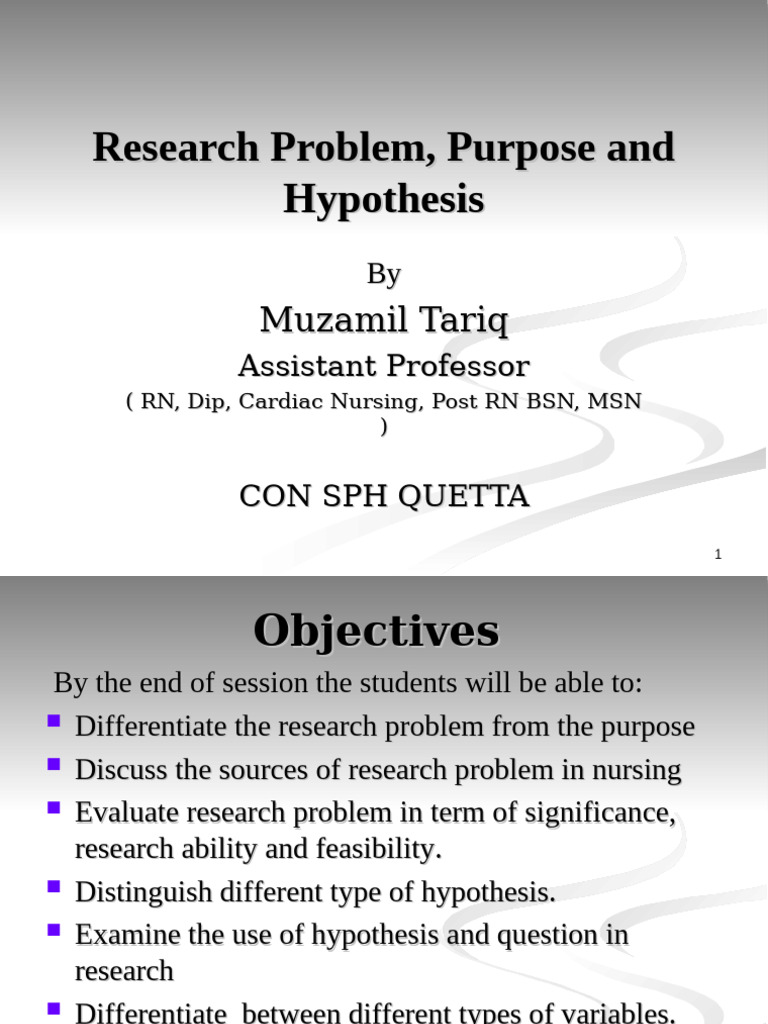 Session 3 Research Problem | PDF | Hypothesis | Cognition