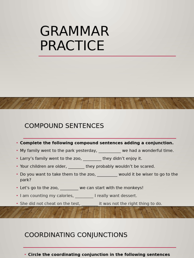 Compound Sentences and Grammar Exercises | PDF