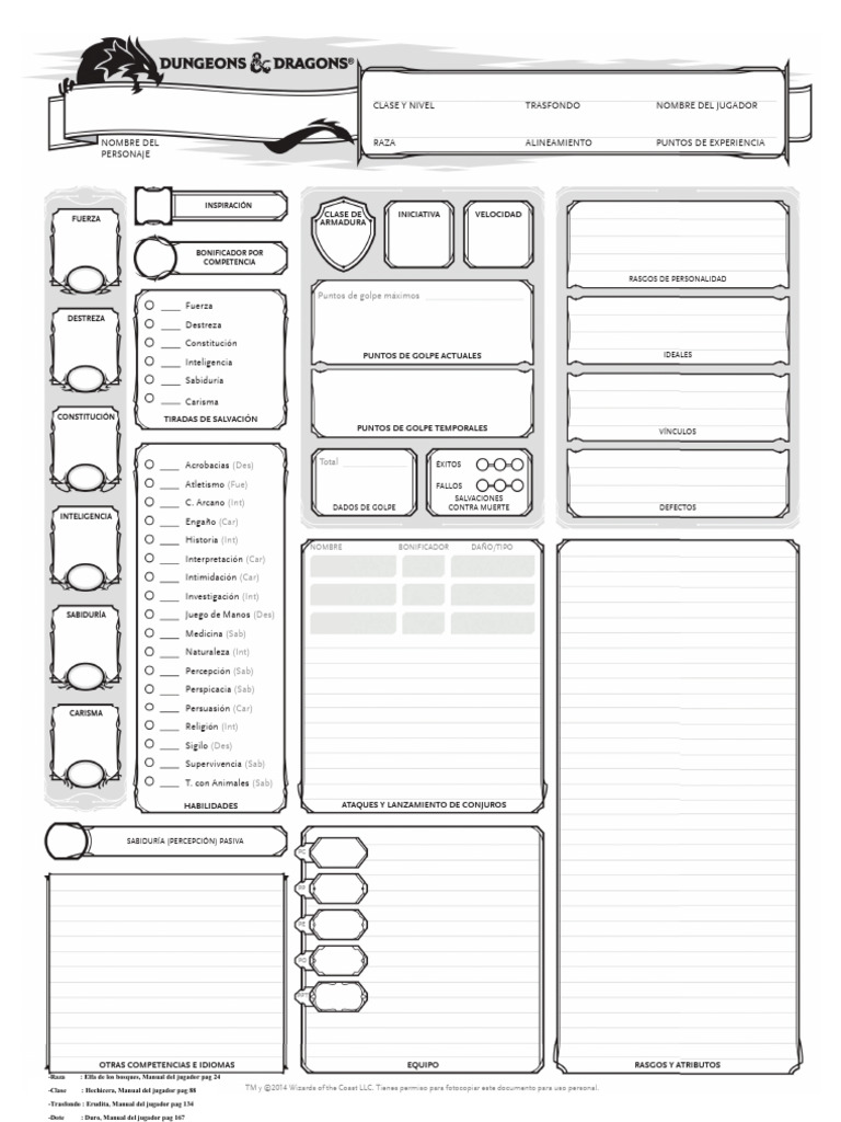 Editable 3.0 Hechicera | PDF