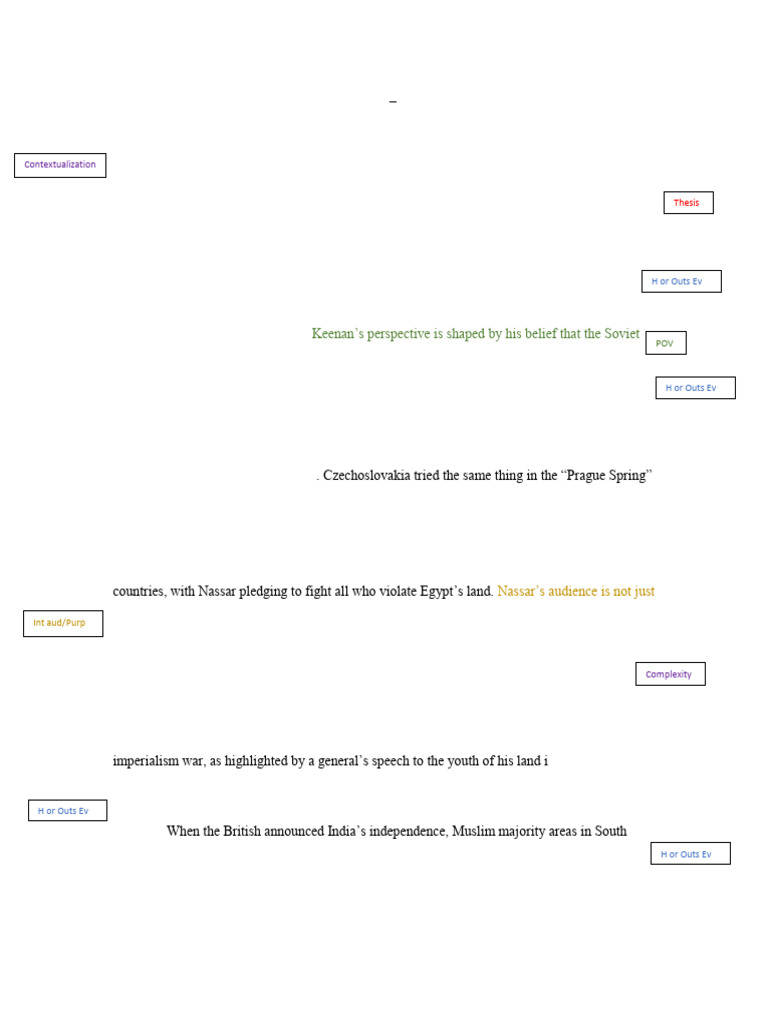 APWH Cold War Violence DBQ Full Annotated Sample | PDF | Cold War ...