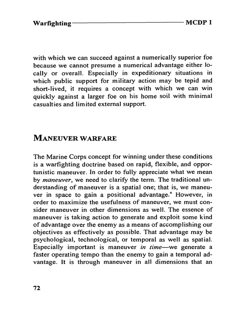Maneuver Warfare in MCDP 1 | PDF | Maneuver Warfare | Military Science