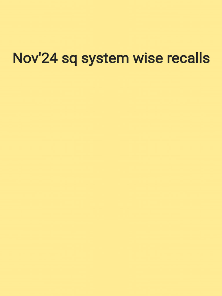 Nov'24 SQ System Wise Recalls by DA | PDF