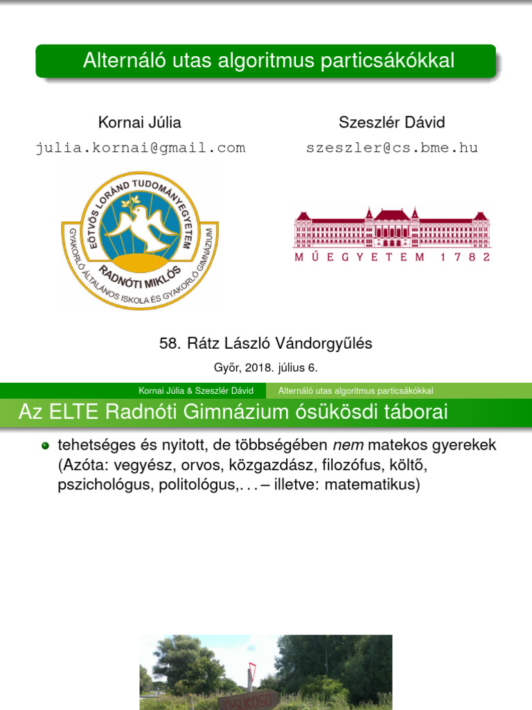 RLV 2018 Kornai Szeszler Alternalo Utas Algoritmus | PDF