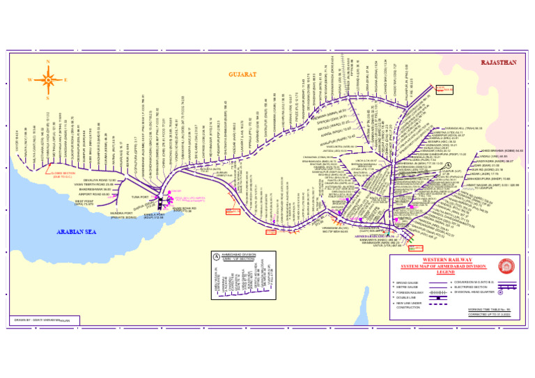 Ahmedabad Division Railway Map | PDF