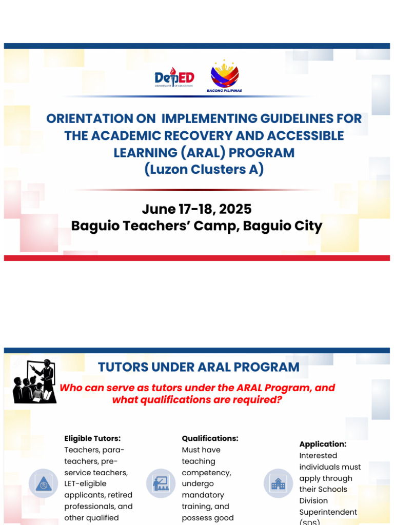 ARAL Program Tutor Guidelines and Benefits | PDF | Monitoring And ...