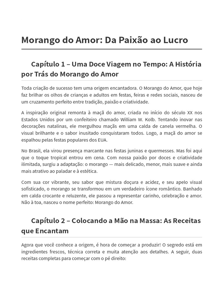 Ebook Morango Do Amor | PDF | Amor | Despesa