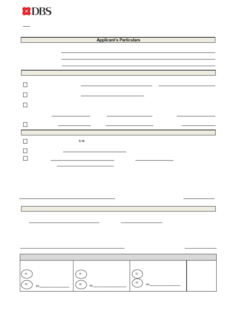 DBS Bank Statement Request Form | PDF | Cheque | Financial Services