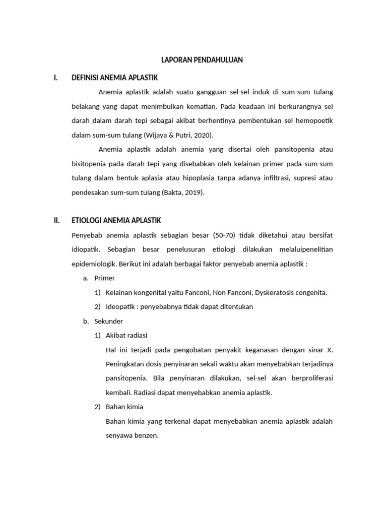 LP Anemia Aplastik | PDF