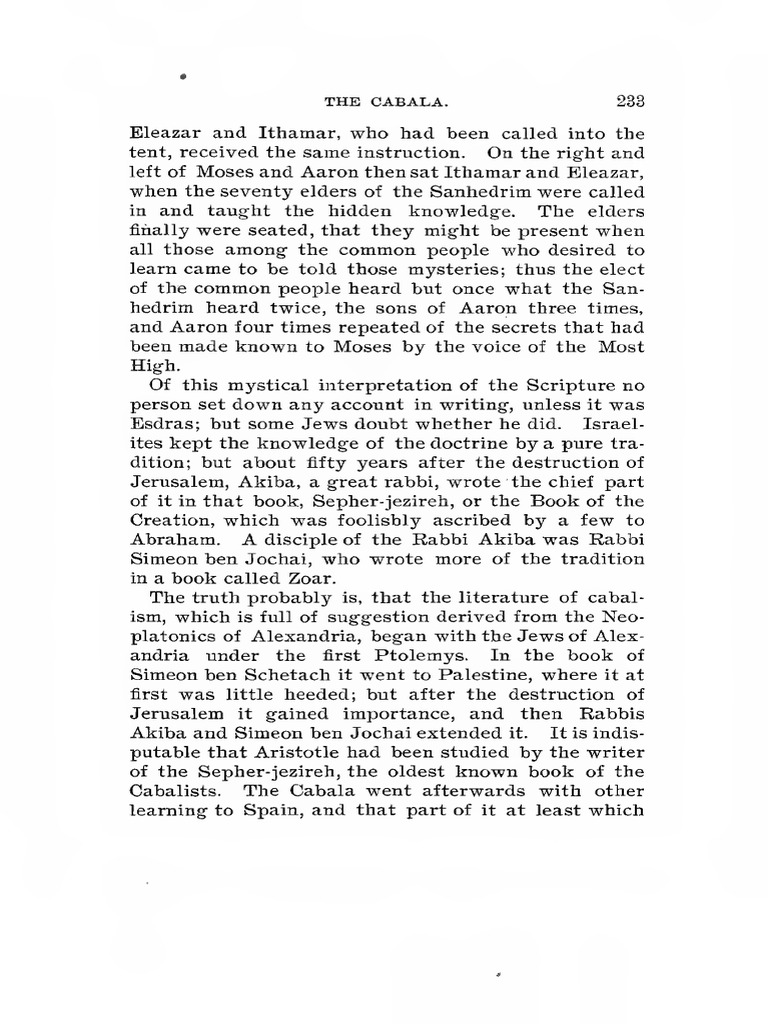 Origins of the Cabala and Its Teachings | PDF
