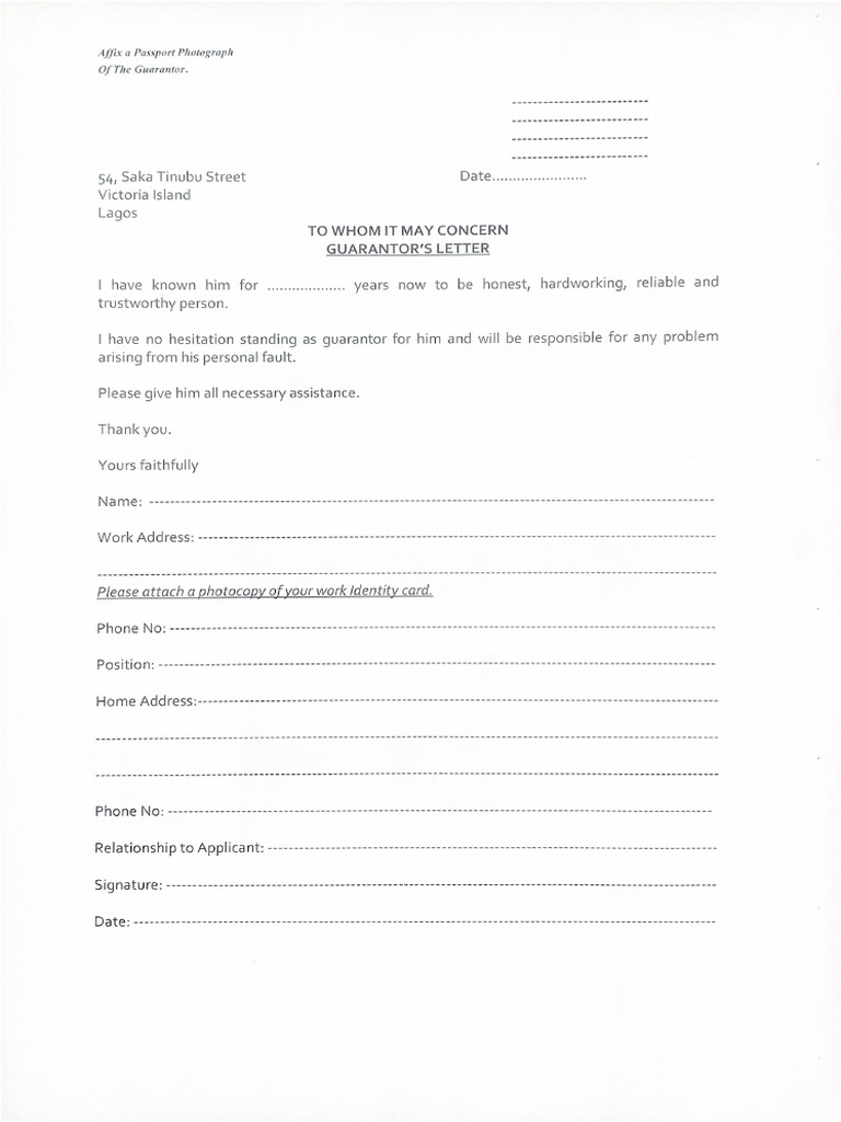 Guarantors Form For Drivers | PDF