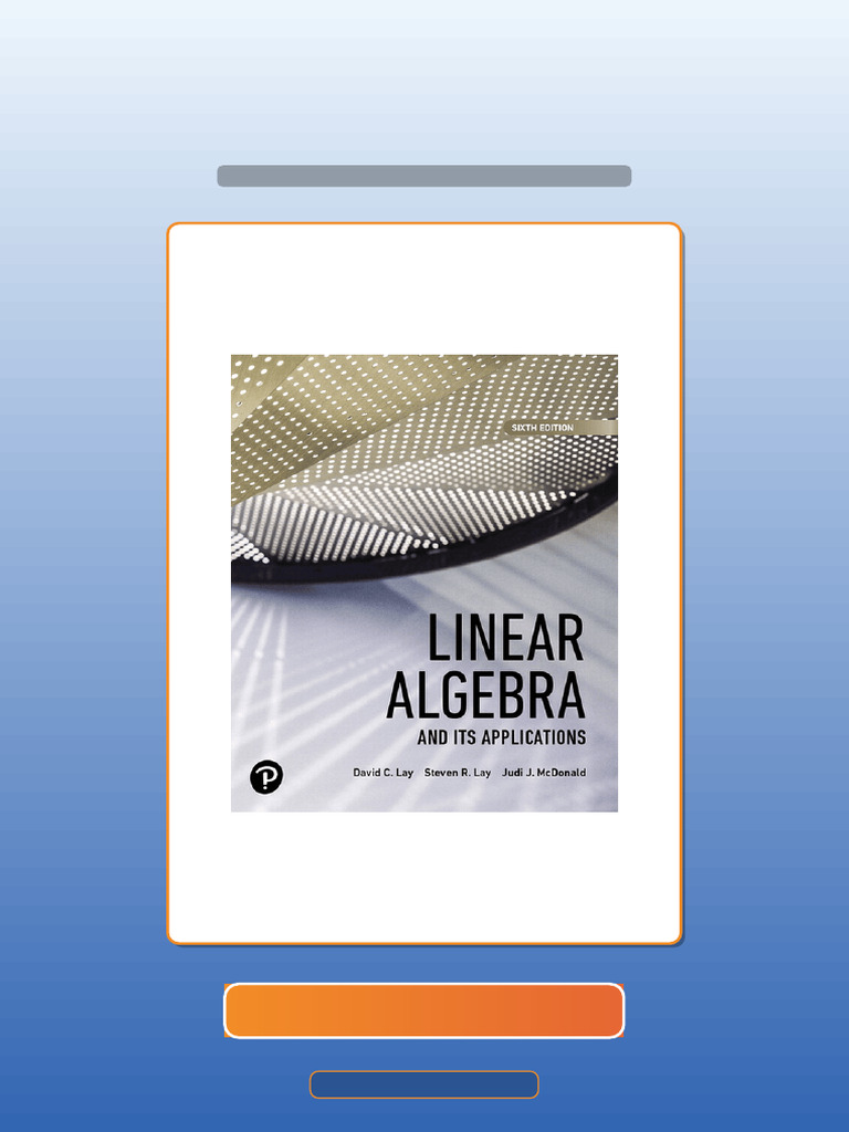 Linear Algebra and Its Applications 6th Edition David C Lay Ebook and ...