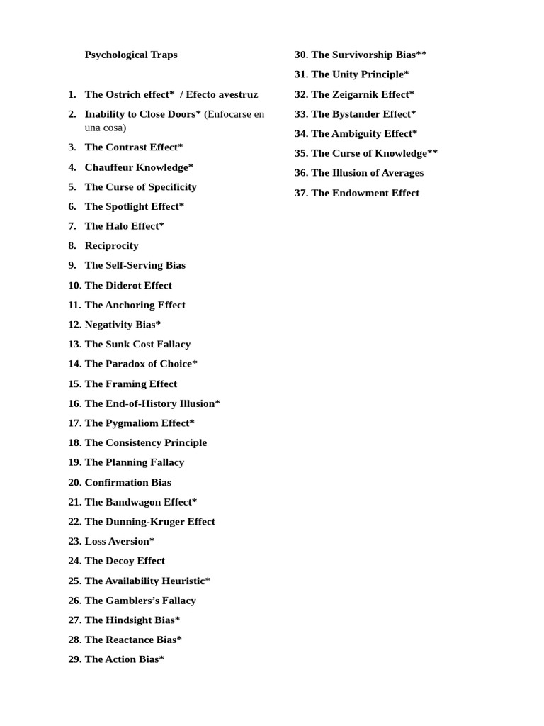 Psychological Traps | PDF