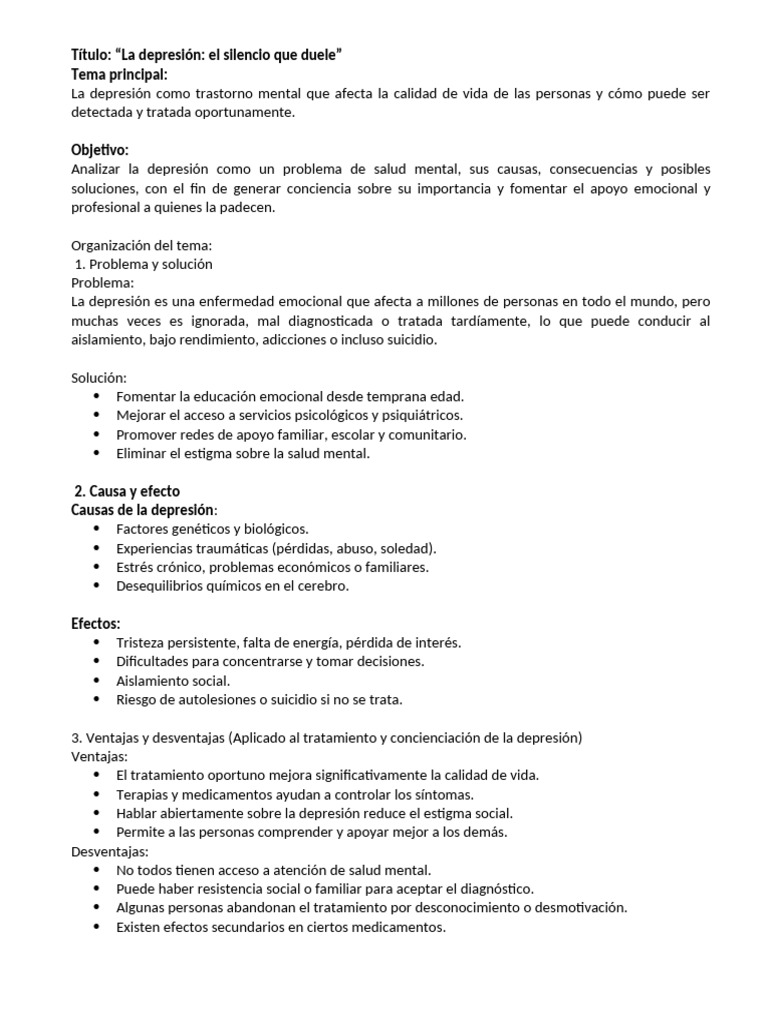 Comprendiendo la Depresión: Causas y Soluciones | PDF