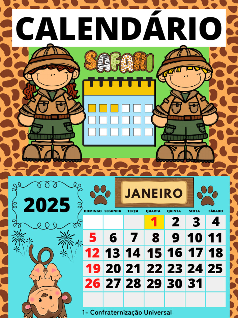 Calendario Safari 2025 | PDF