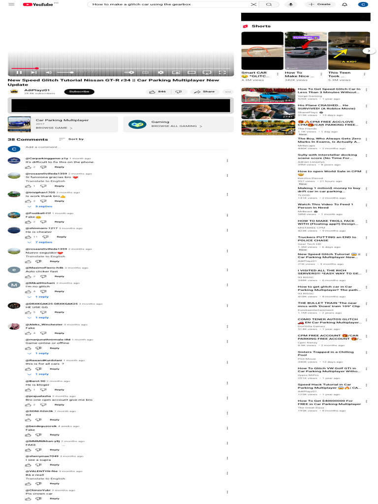 New Speed Glitch Tutorial Nissan GT-R r34 Car Parking Multiplayer New Update - YouTube | PDF ...