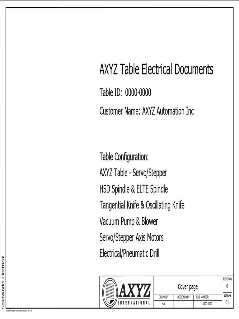 AXYZ Table Electrical Documentation | PDF | Equipment | Electricity