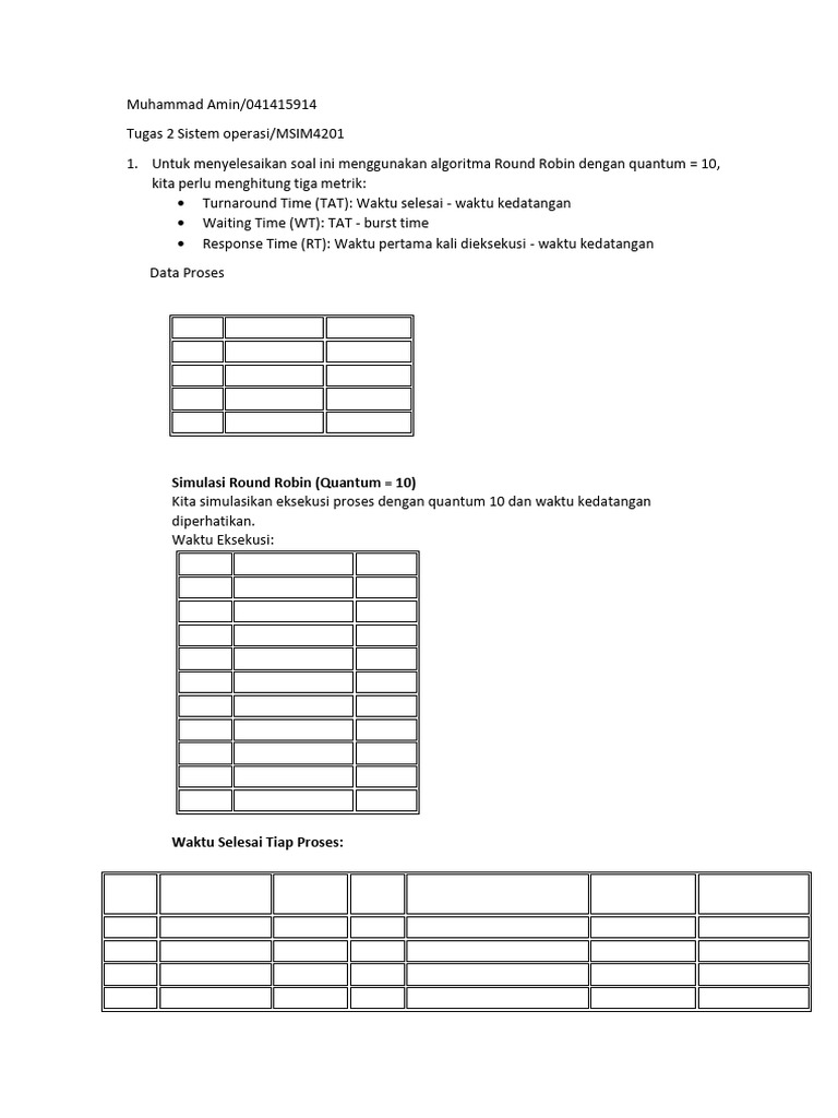 Algoritma Round Robin dan Virtual Memory | PDF