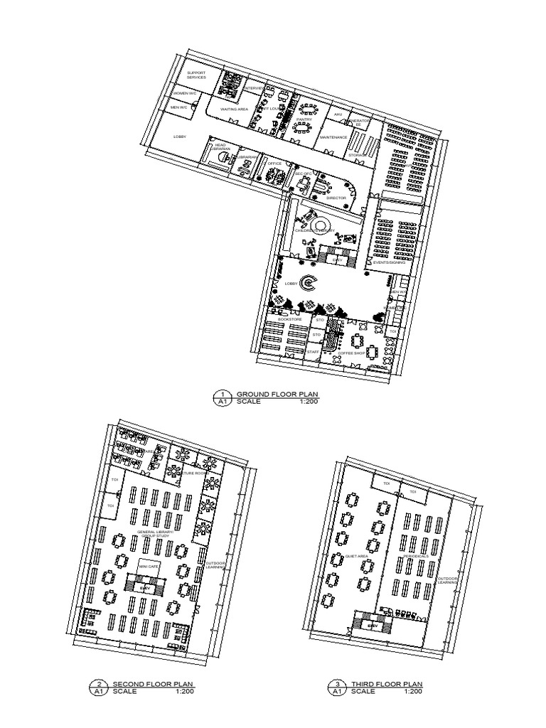 Library-Plate With Furni (1) Plans-Layout1 | PDF