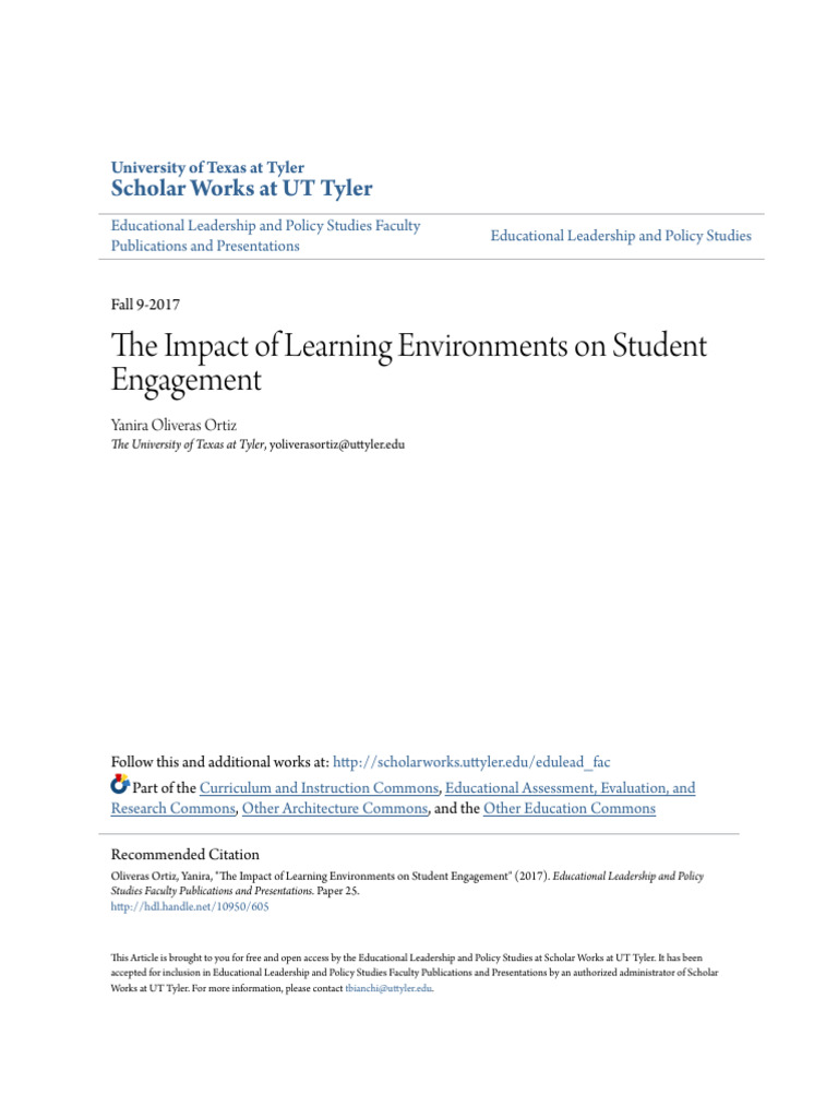 The Impact of Learning Environments on Student Engagement | PDF ...